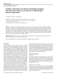 Predation of the Julia Creek dunnart (Sminthopsis douglasi) and other ...
