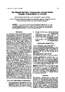 The Oriental Red Mite, Eutetranychus orientalis (Klein) (Acarina ...