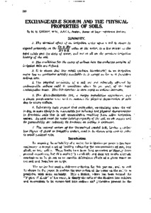 Exchangeable sodium and the physical properties of soils - DPI ...